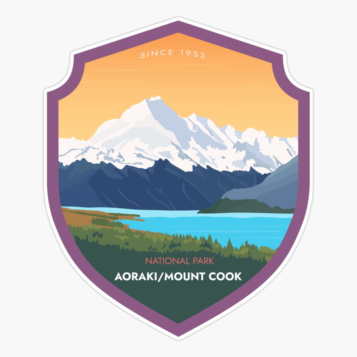 Onim Aoraki / Mount Cook National Park (New Zealand) Sticker, Phone ...