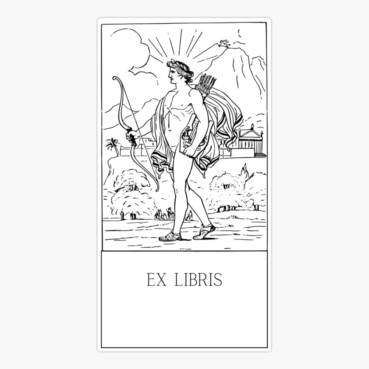 Onim Apollo Ex Libris Sticker, Phone Decal Water Bottle Stickers Car ...