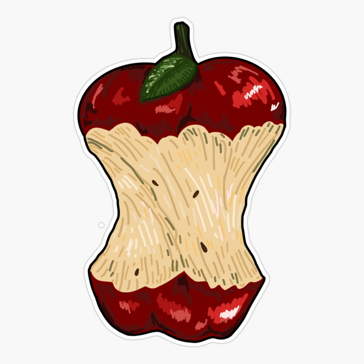 Onim Apple-Core Sticker, Phone Decal Water Bottle Stickers Car Decals, Funny Birthday Gift ...