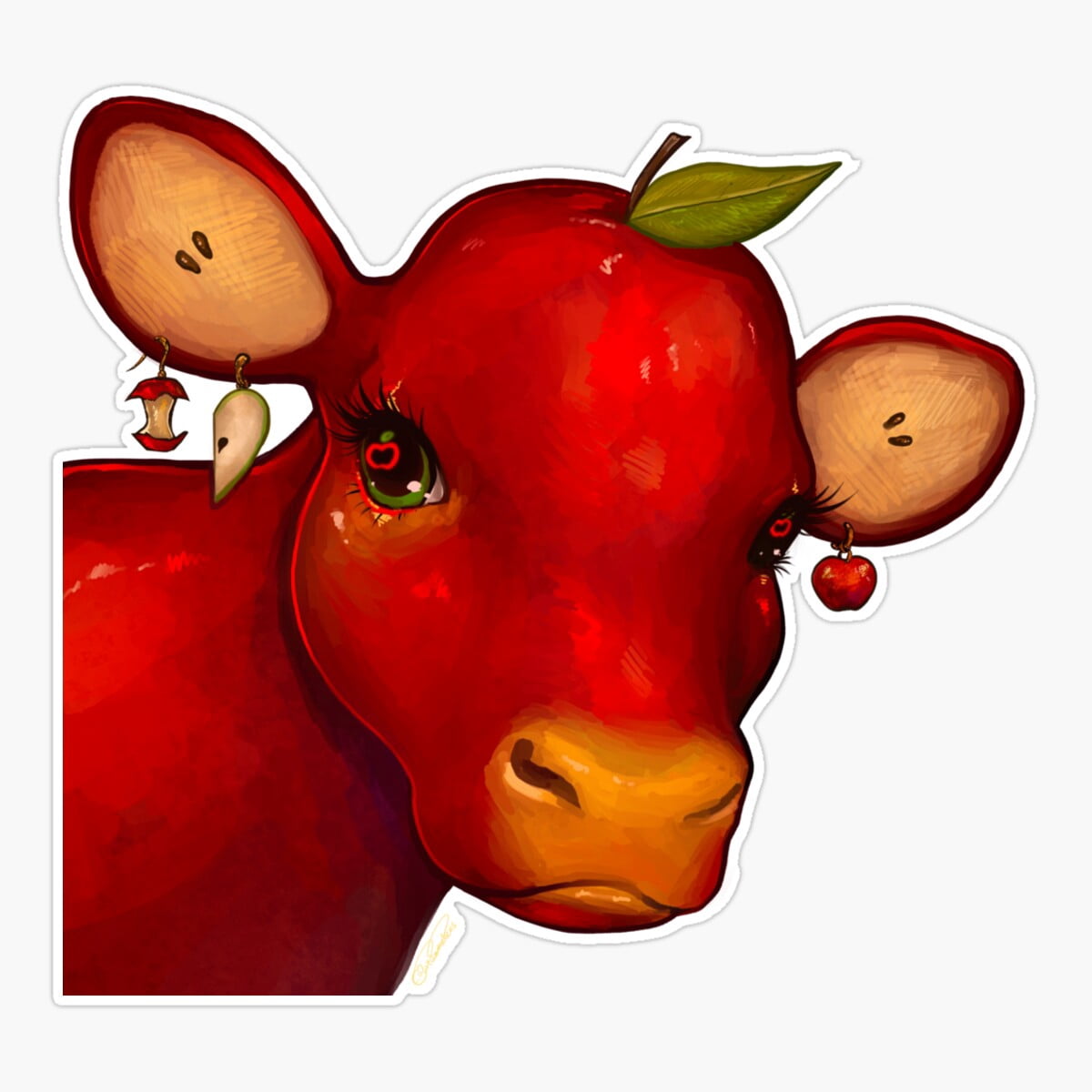 Onim Apple Girl !! Sticker, Phone Decal Water Bottle Stickers Car ...