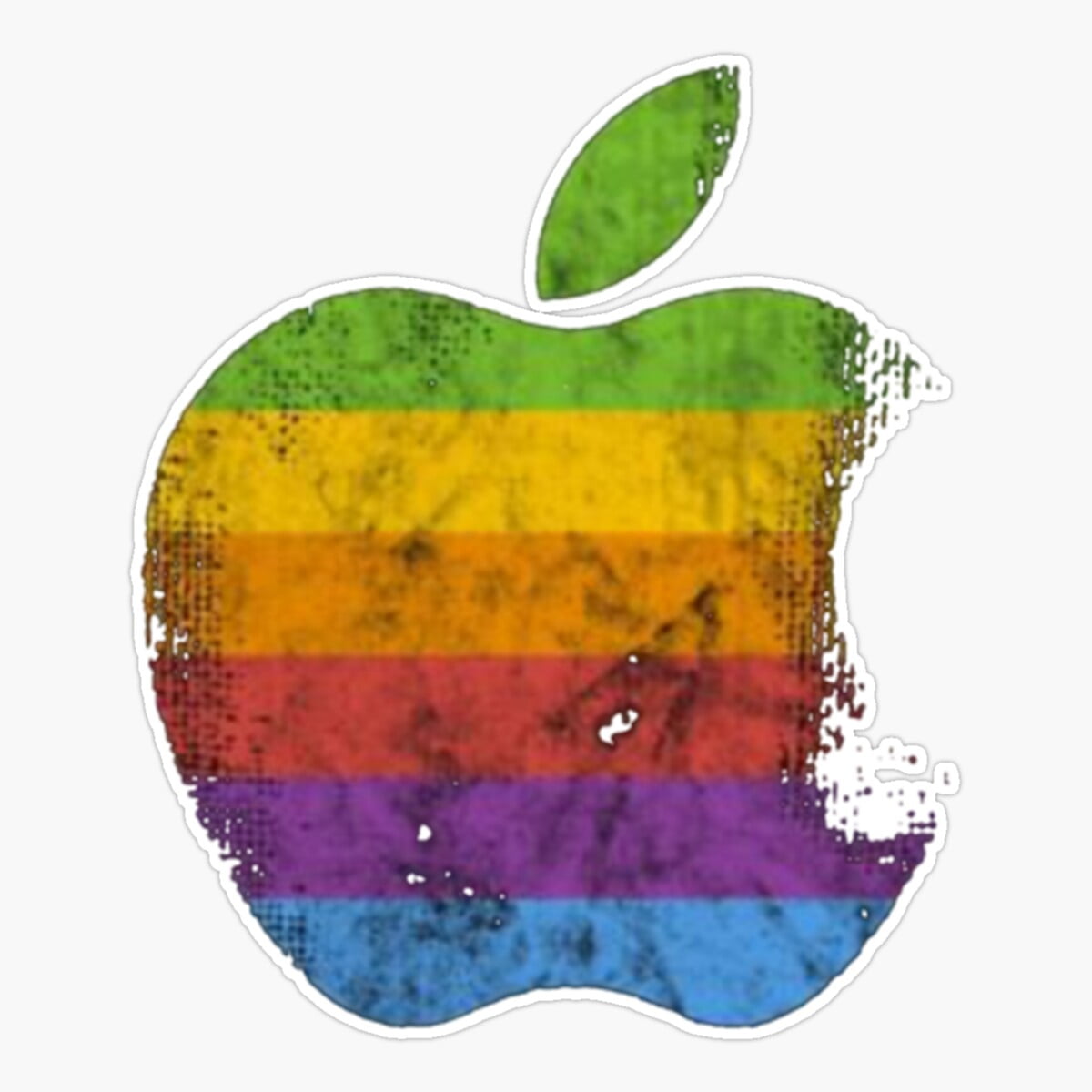 Onim Apple Retro Logo Essential Sticker, Phone Decal Water Bottle ...