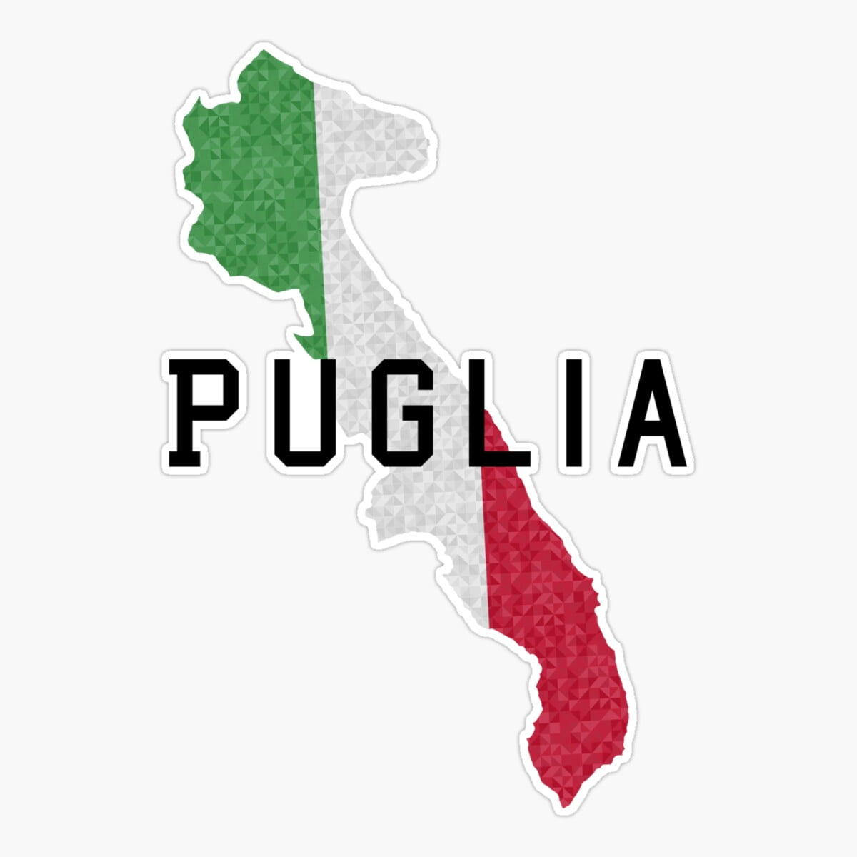 Onim Apulia South Italy Puglia Map Polygon Sticker, Phone Decal Water ...
