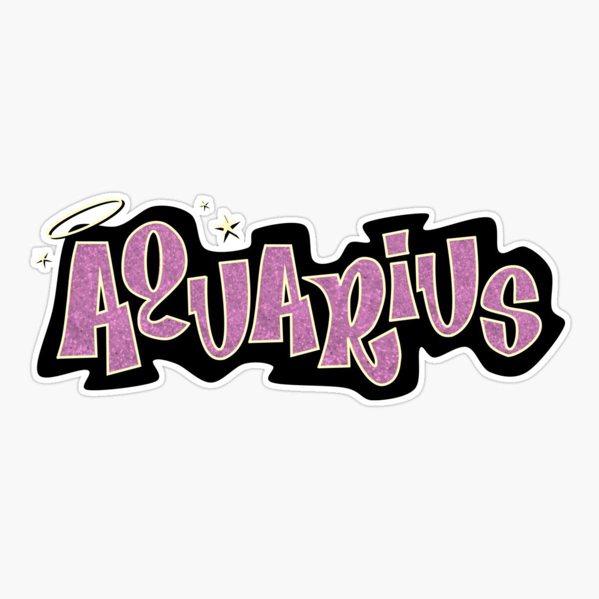 Onim Aquarius Bratz Style - Iconic Pink Glitter Font Logo Cute Y2K ...