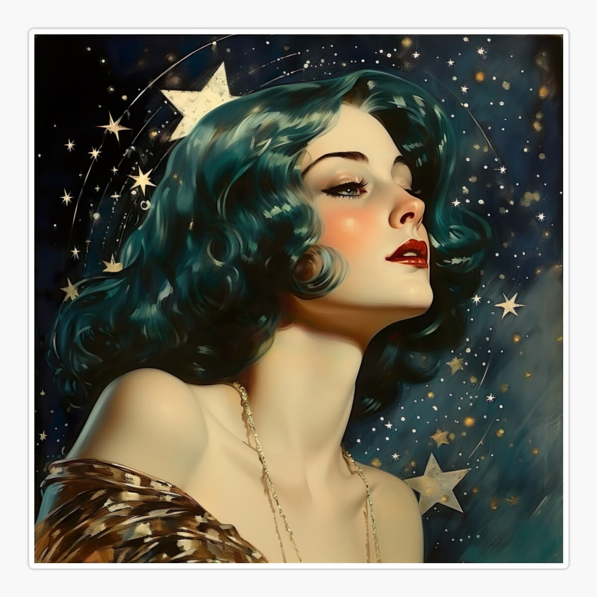 Onim Aquarius - Pinup Star Sticker, Phone Decal Water Bottle Stickers ...