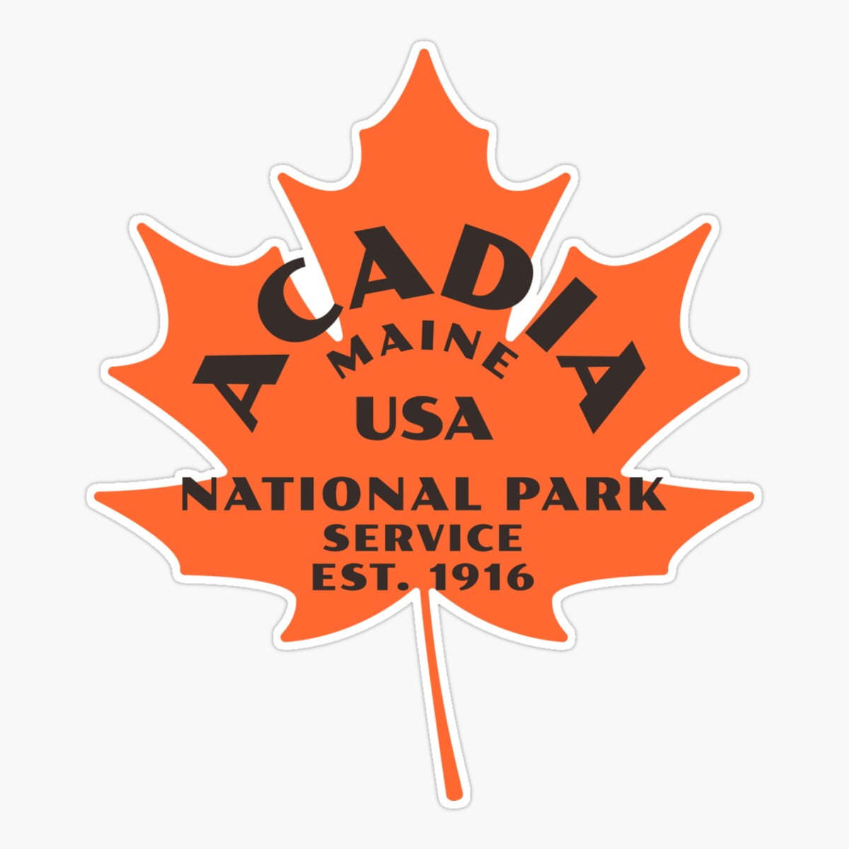 Onim Arcadia National Park Logo Sticker, Phone Decal Water Bottle ...