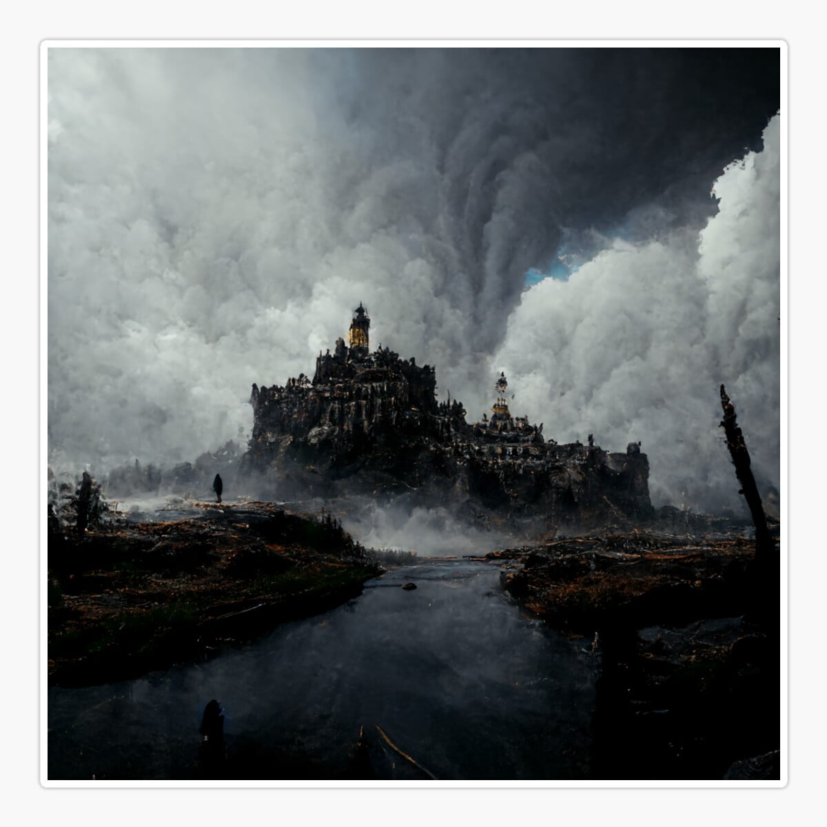 Onim Arcane Castle - Epic Castle Fantasy Art Sticker, Phone Decal Water ...