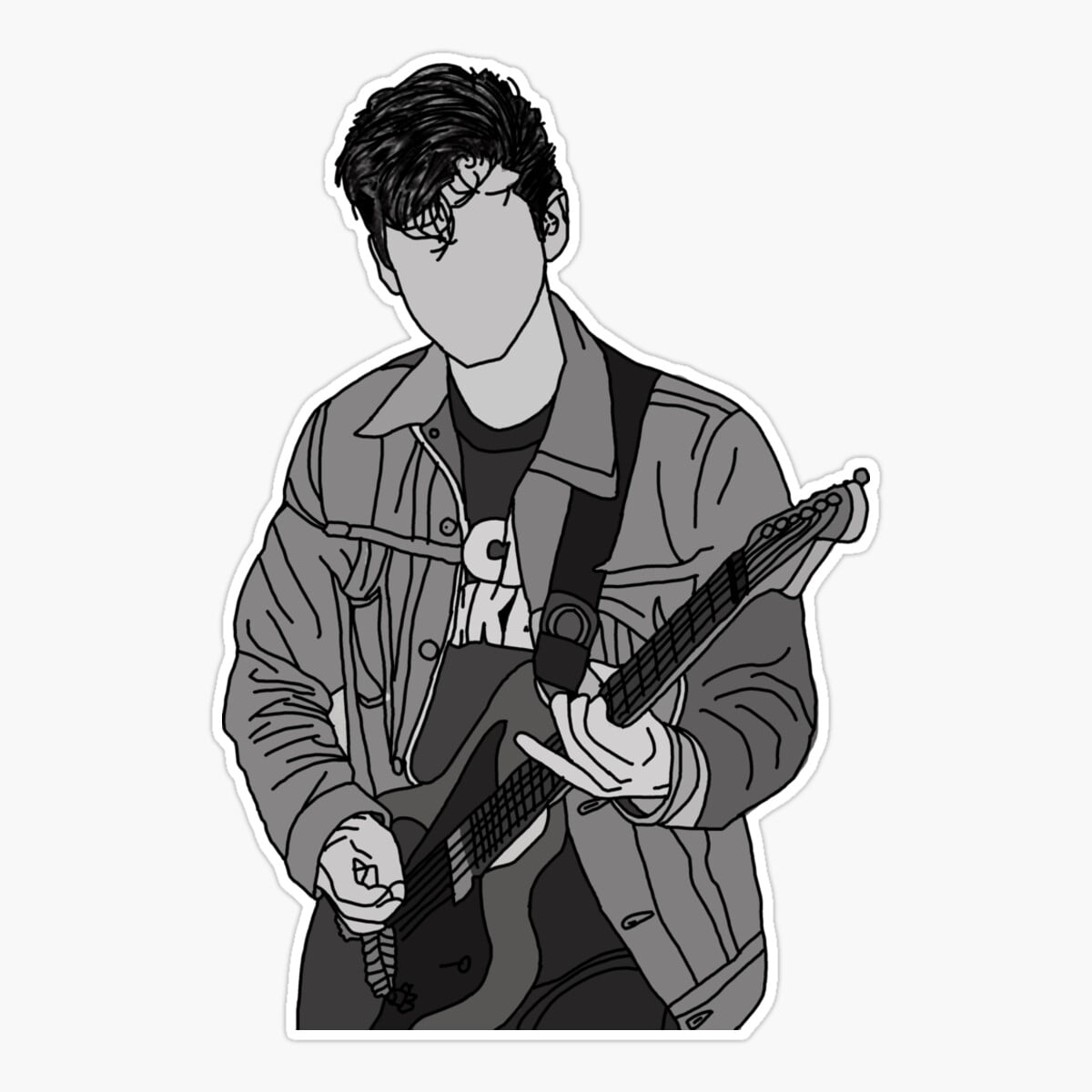 Onim Arctic Monkeys Alex Turner Sticker, Phone Decal Water Bottle ...