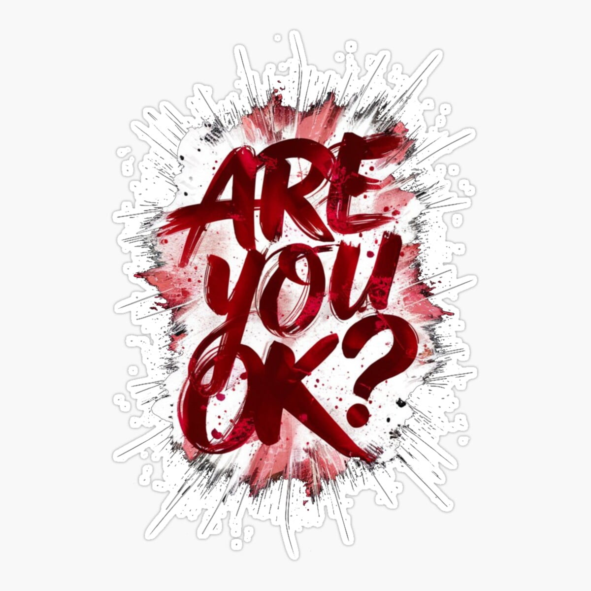 Onim Are You Ok? Sticker, Phone Decal Water Bottle Stickers Car Decals ...