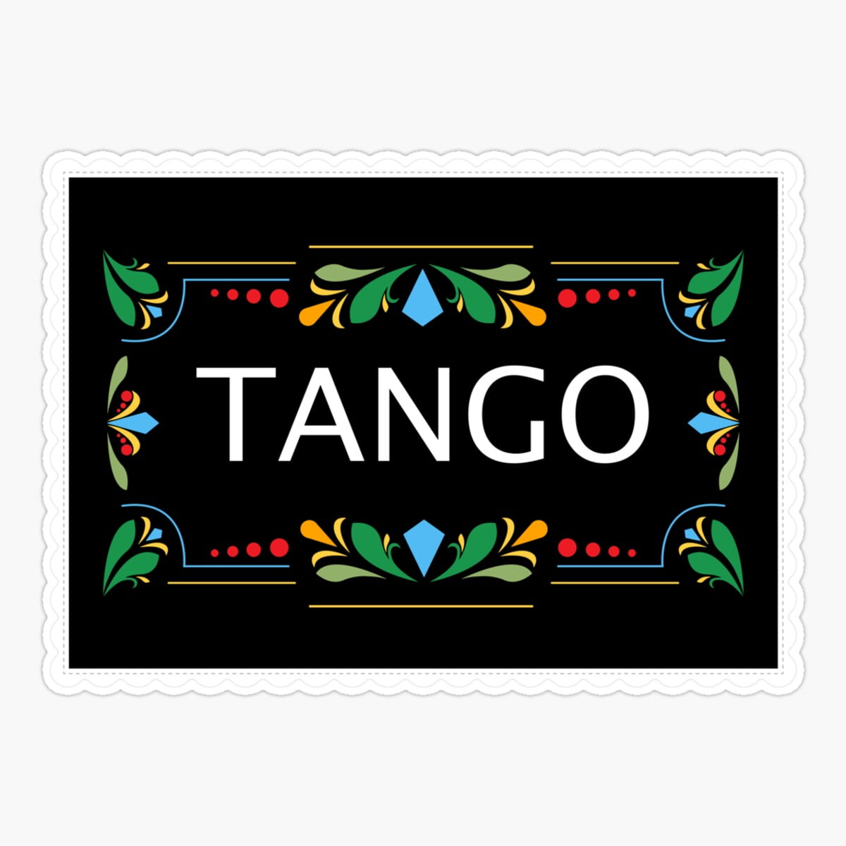 Onim Argentina Fileteado Porteño Style Tango Postcard Sticker, Phone ...