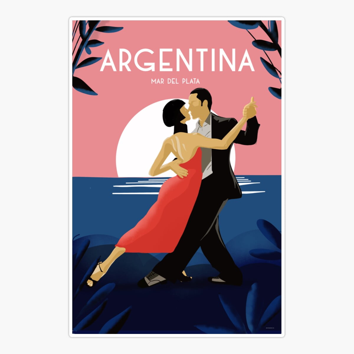 Onim Argentina Tango Mar Del Plata Poster Sticker, Phone Decal Water ...