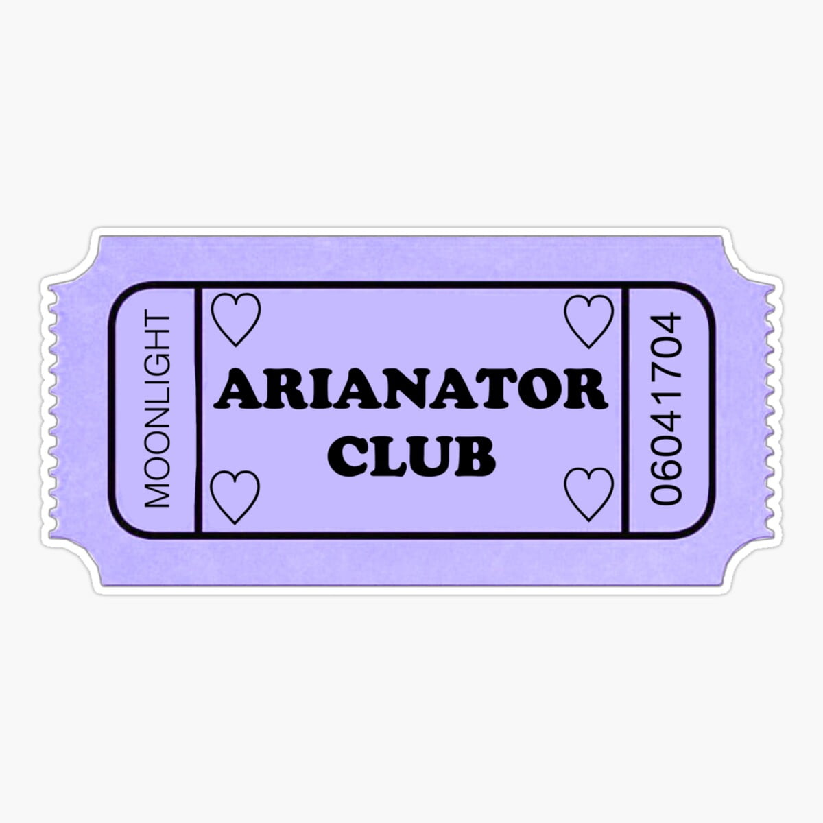 Onim Arianator Club Ticket Sticker, Phone Decal Water Bottle Stickers ...