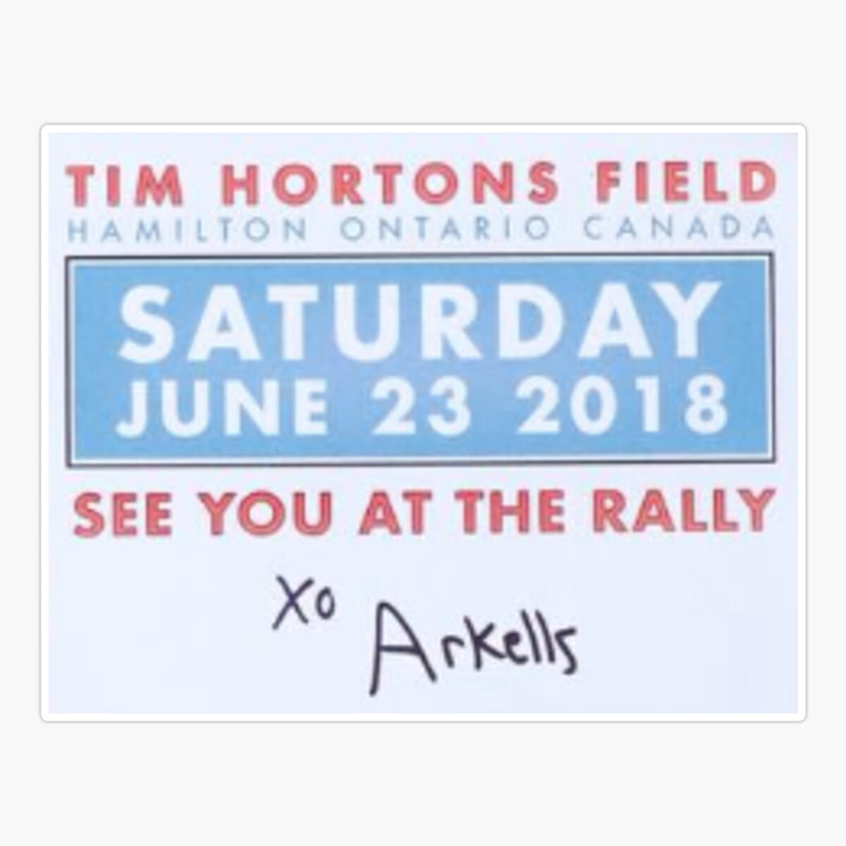 Onim Arkells Rally Sticker, Phone Decal Water Bottle Stickers Car ...