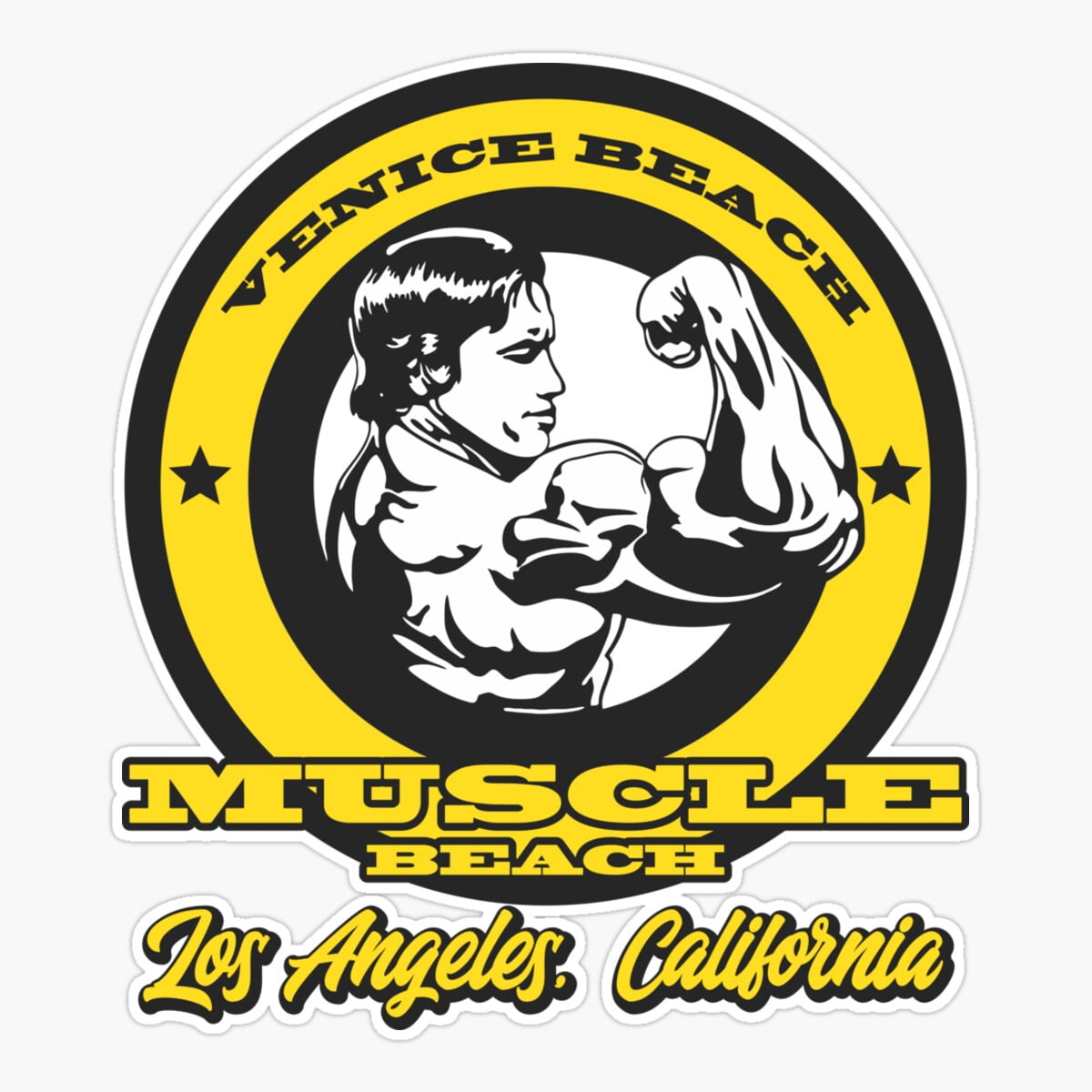 Onim Arnold Schwarzenegger Venice Beach Muscle Beach Sticker, Phone ...