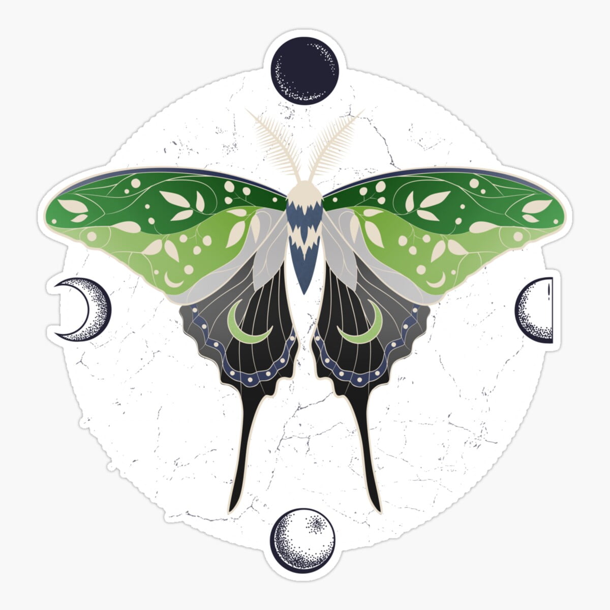 Onim Aromantic Luna Moth Celestial Cottagecore Lgbt Pride Flag Sticker ...
