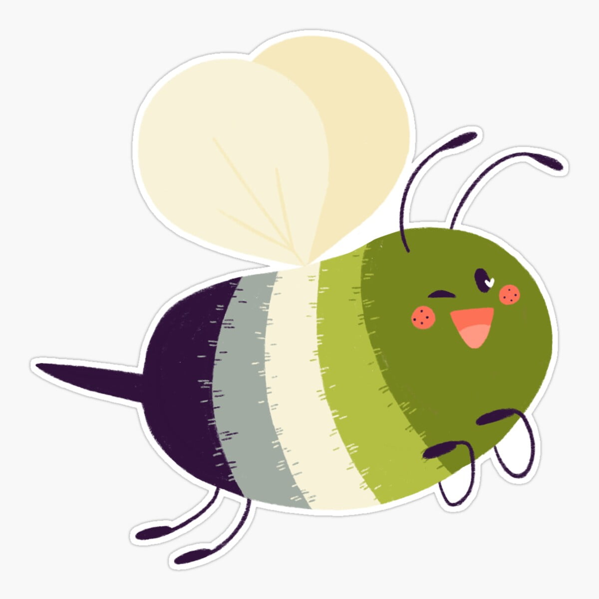 Onim Aromantic Pride Bee Sticker, Phone Decal Water Bottle Stickers Car ...