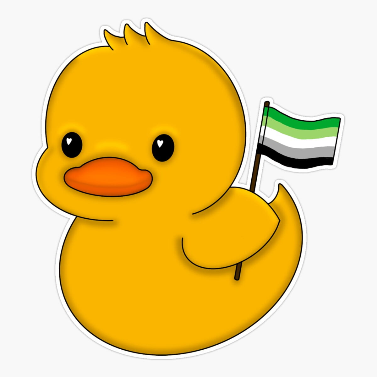 Onim Aromantic Pride Duck Sticker, Phone Decal Water Bottle Stickers ...