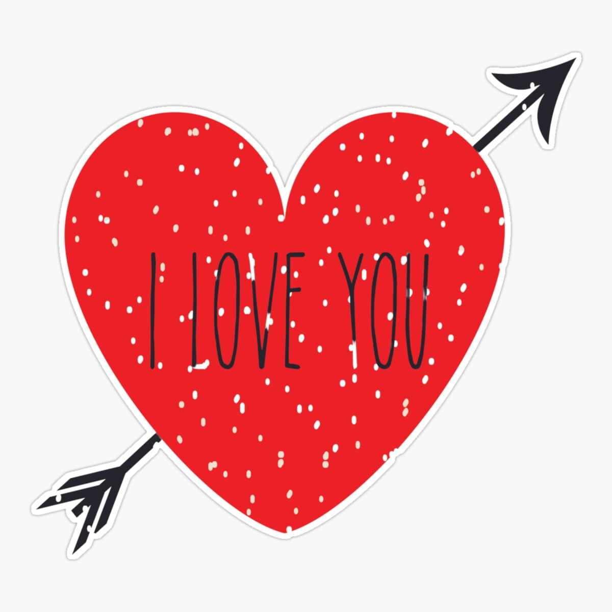 Onim Arrowed Love - Red Heart With 'I Love You Sticker, Phone Decal ...