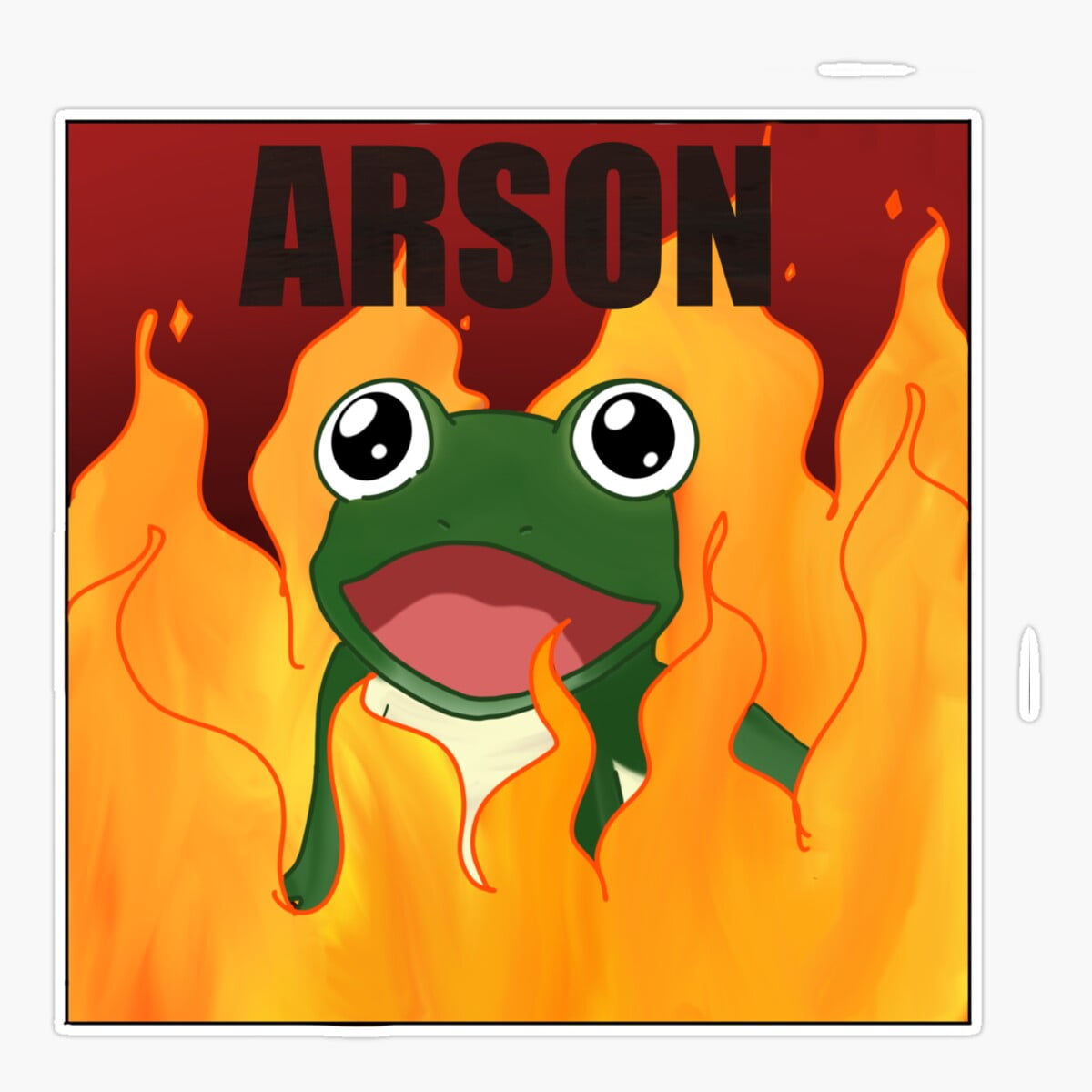 Onim Arson Frog!! Sticker, Phone Decal Water Bottle Stickers Car Decals ...