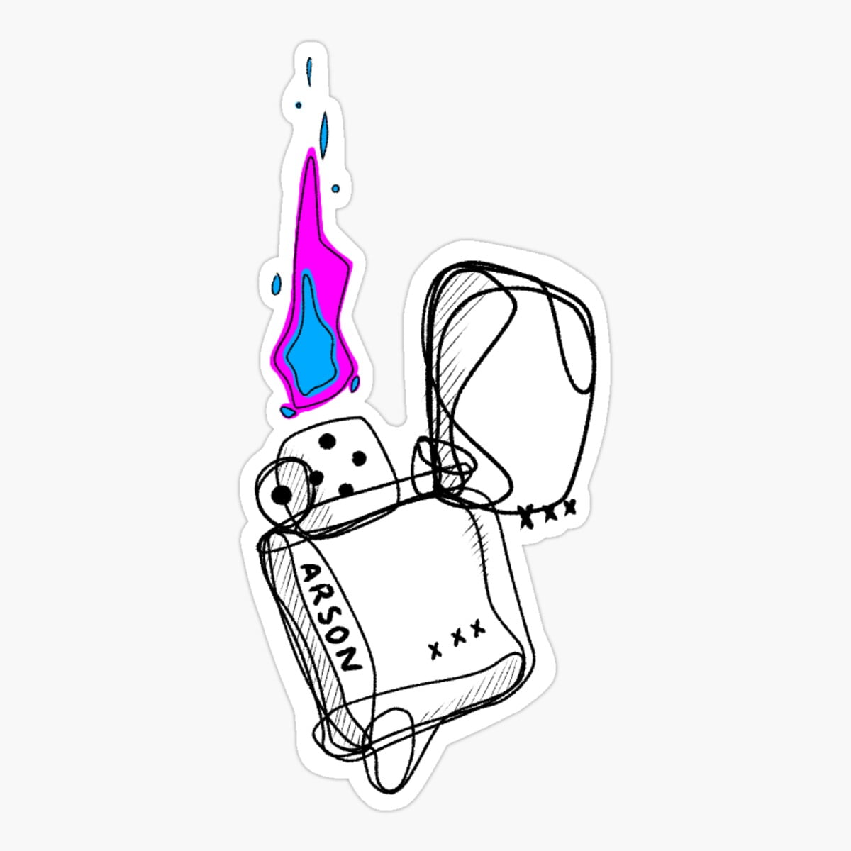 Onim Arson Lighter Sticker, Phone Decal Water Bottle Stickers Car ...