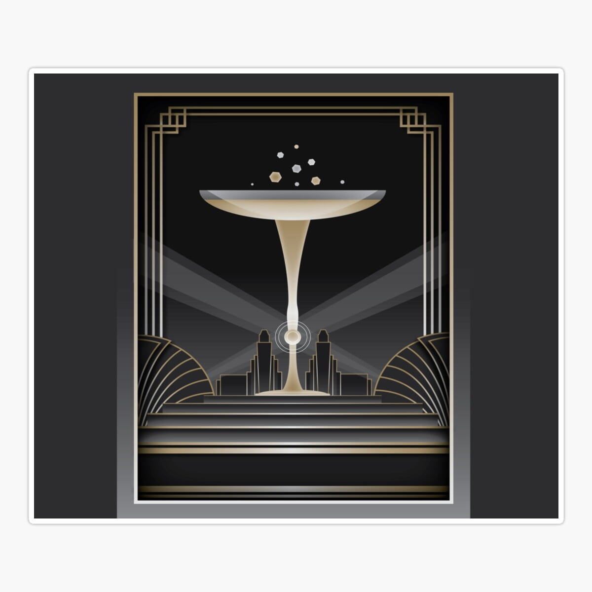 Onim Art Deco Design Vi Sticker, Phone Decal Water Bottle Stickers Car ...