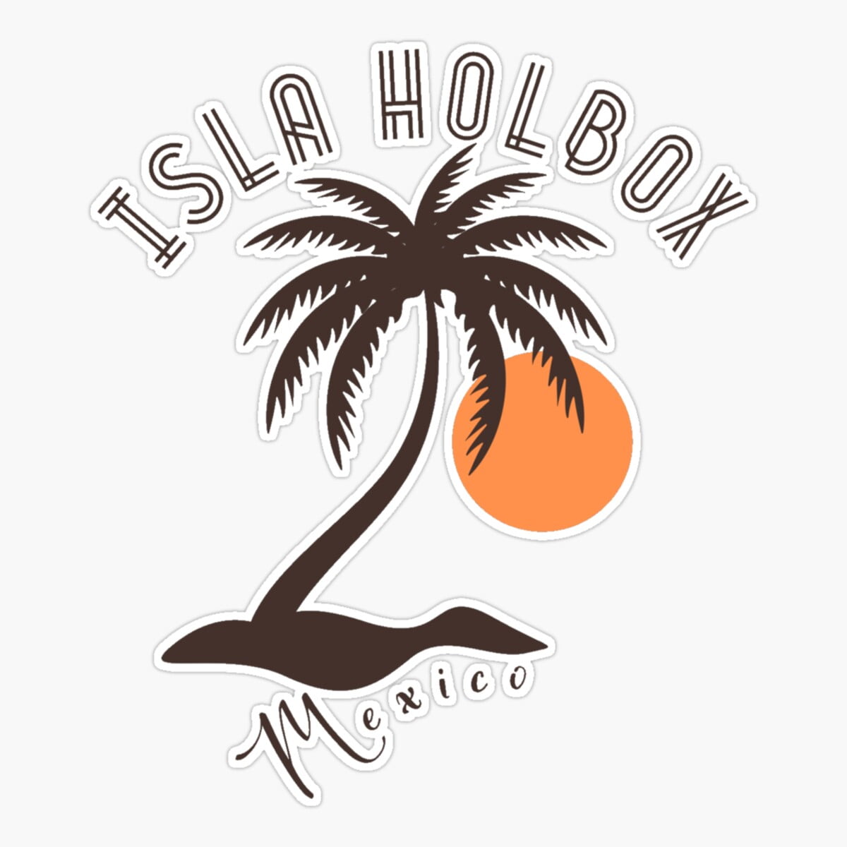 Onim Art Deco Isla Holbox Mexico - Brown - Retro Beach / Vacation ...