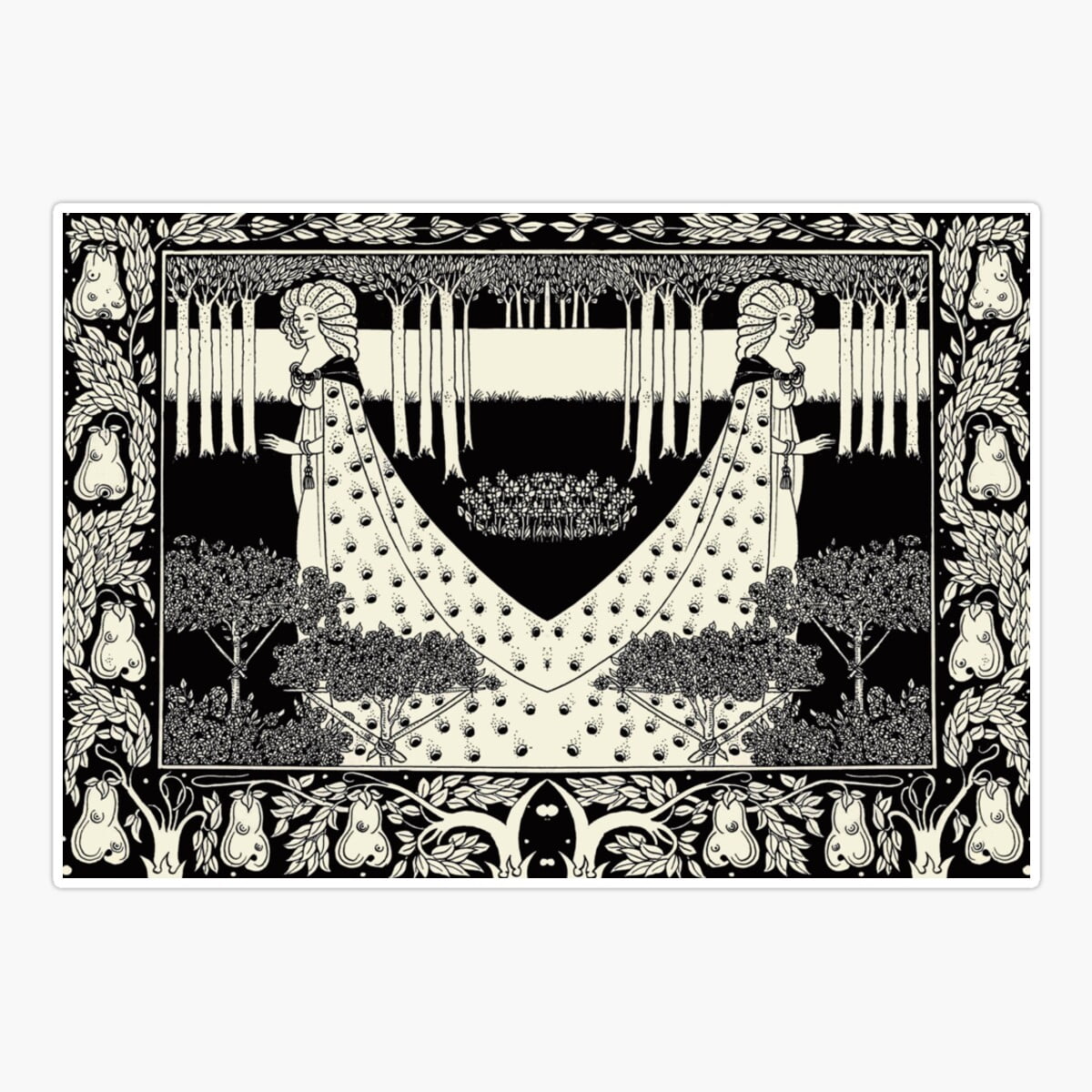 Onim Art Nouveau Aubrey Beardsley Salome Sticker, Phone Decal Water ...