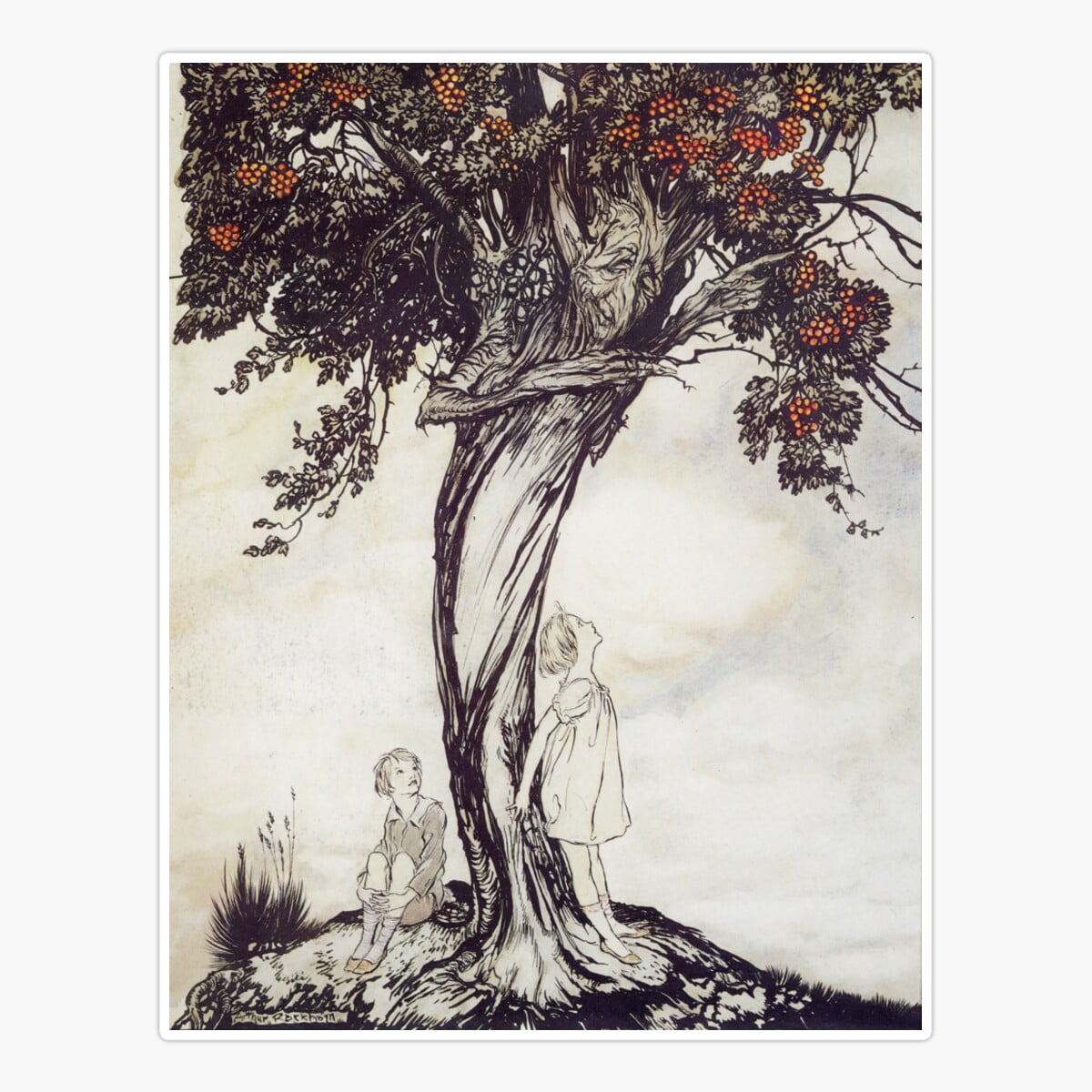 Onim Arthur Rackham: The Hawthorne Tree Sticker, Phone Decal Water ...