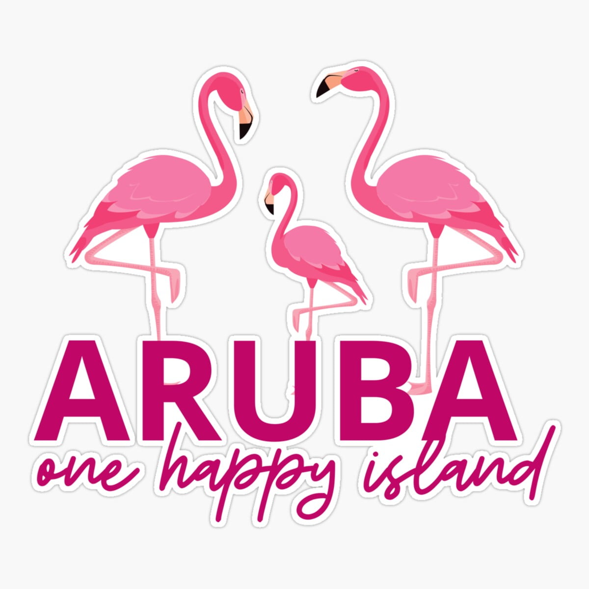 Onim Aruba One Happy Island Sticker, Phone Decal Water Bottle Stickers ...