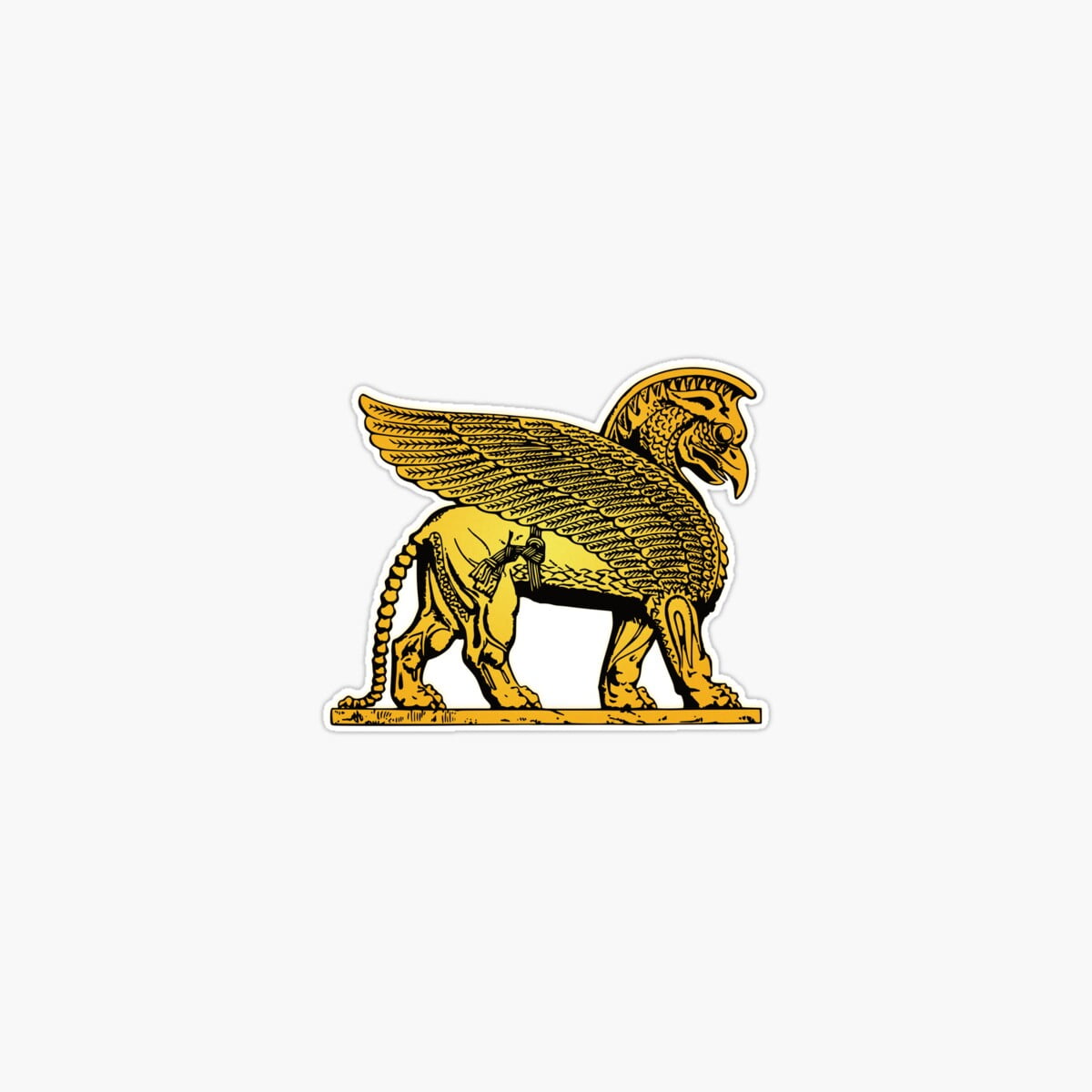 Onim Assyrian Griffin Lamassu Winged Lion Iran Persia Sticker, Phone ...