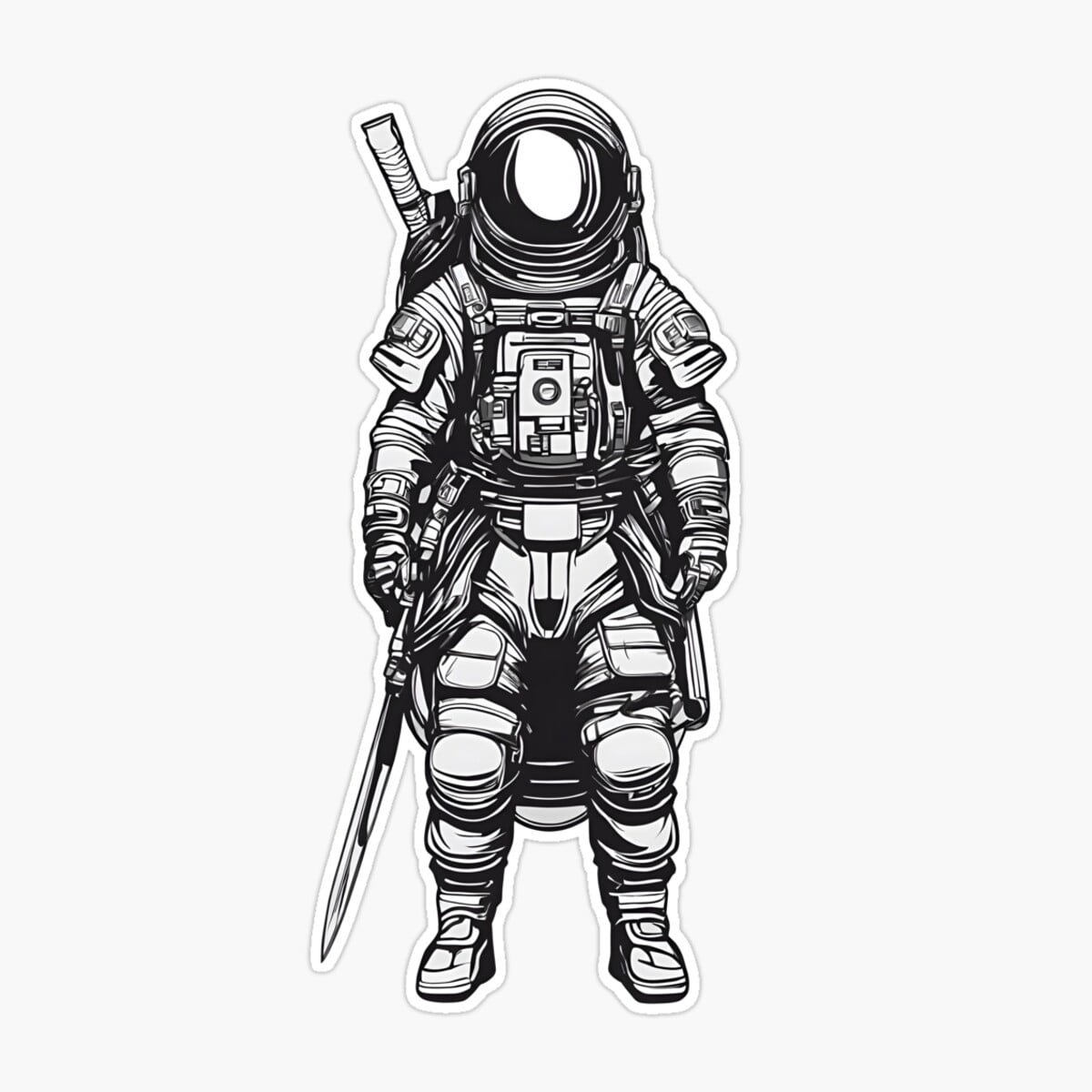 Onim Astronaut Samurai Sticker, Phone Decal Water Bottle Stickers Car ...