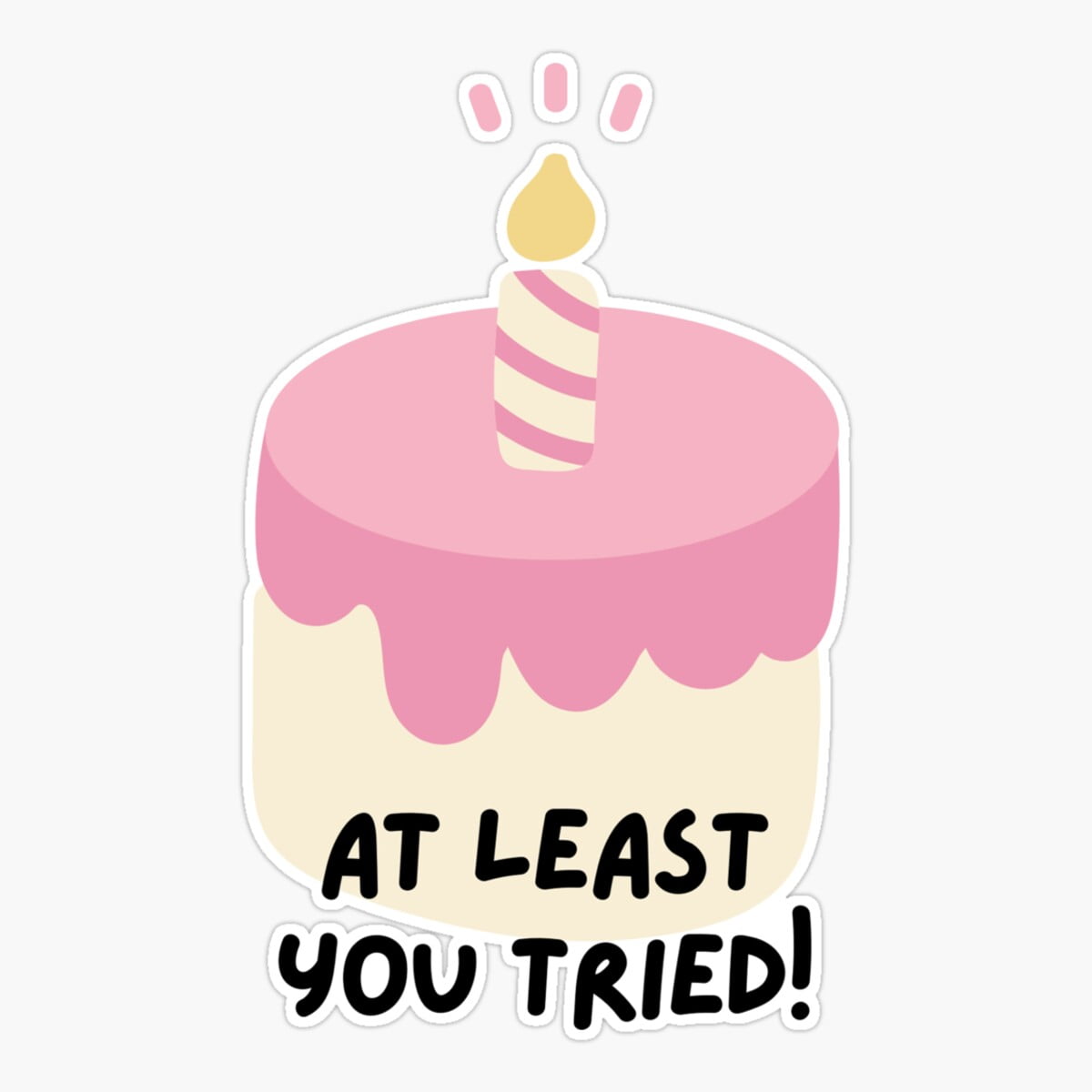 Onim At Least You Tried (White) Sticker, Phone Decal Water Bottle ...