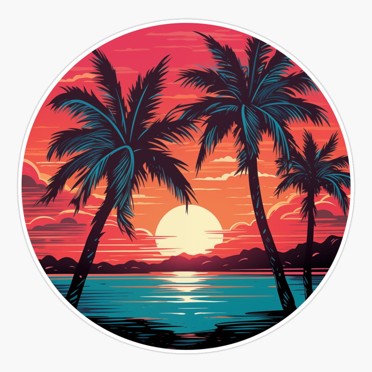 Onim At The Foot Of The Palm Trees Sticker, Phone Decal Water Bottle ...