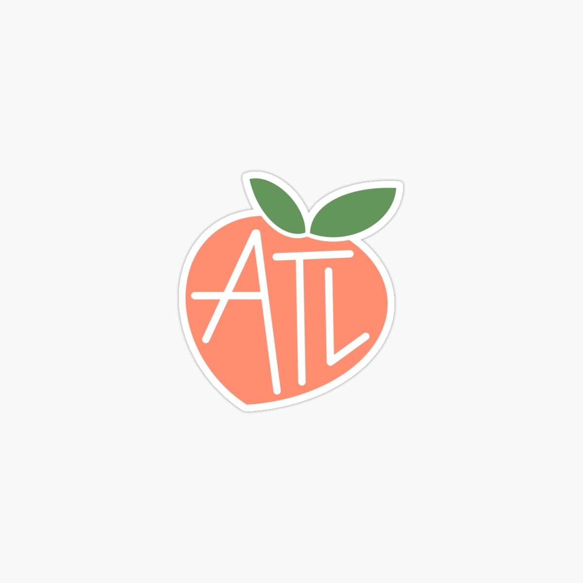 Onim Atlanta Georgia Peach State Sticker Sticker, Phone Decal Water ...