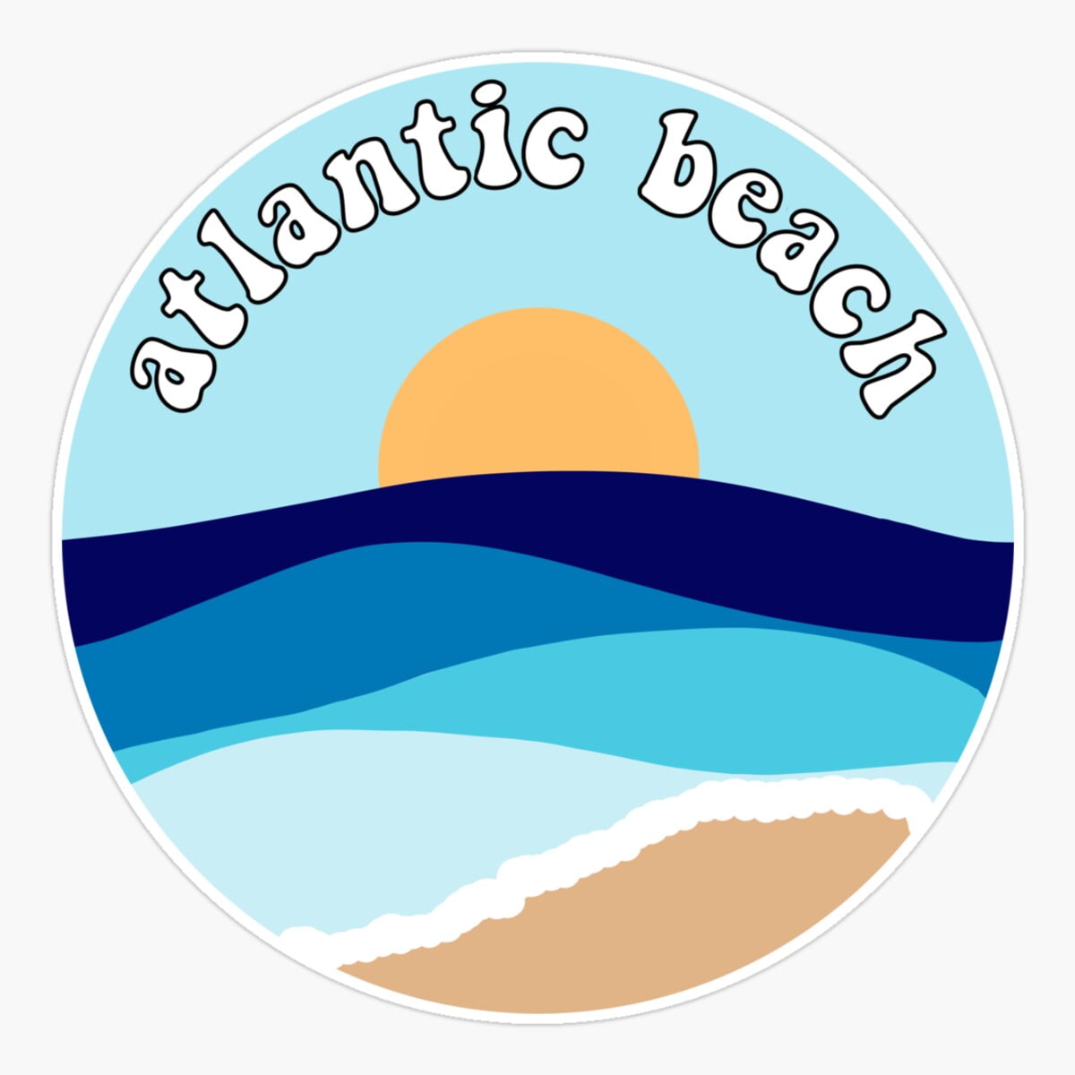 Onim Atlantic Beach North Carolina Sticker, Phone Decal Water Bottle ...