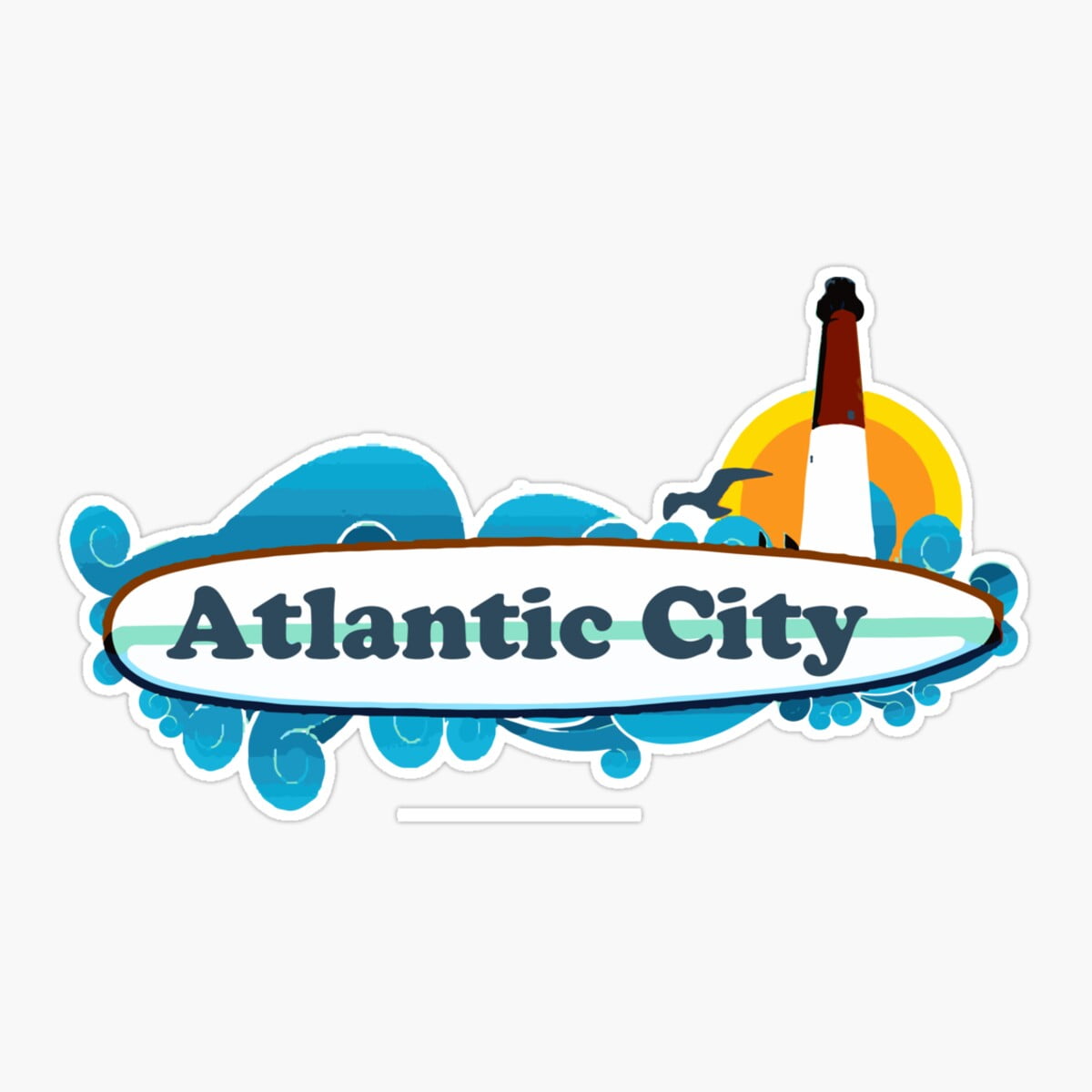 Onim Atlantic City. Sticker, Phone Decal Water Bottle Stickers Car ...