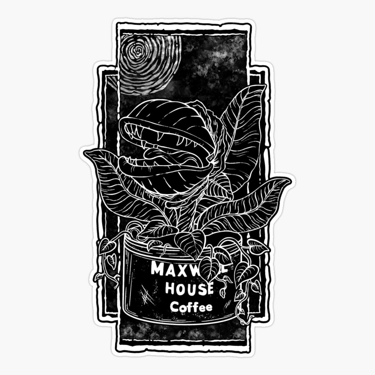 Onim Audrey 2 - White Outline Sticker, Phone Decal Water Bottle ...