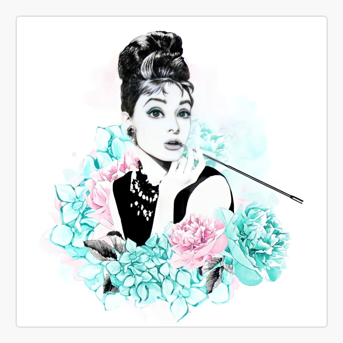 Onim Audrey Hepburn - Breakfast At Tiffany'S Sticker, Phone Decal Water ...