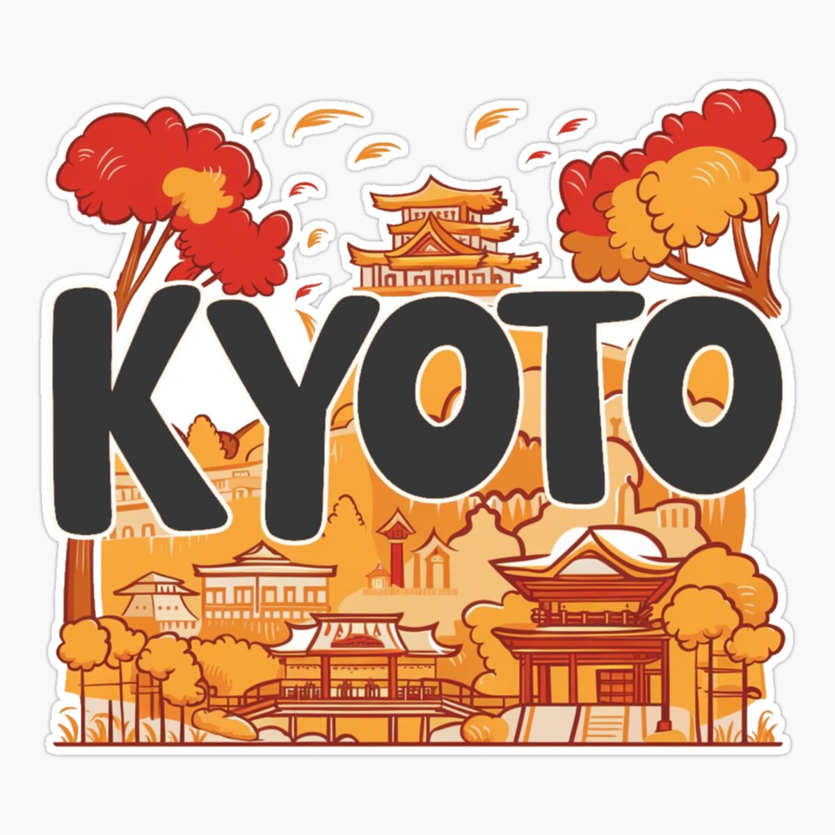 Onim Autumn Of Kyoto Sticker, Phone Decal Water Bottle Stickers Car ...