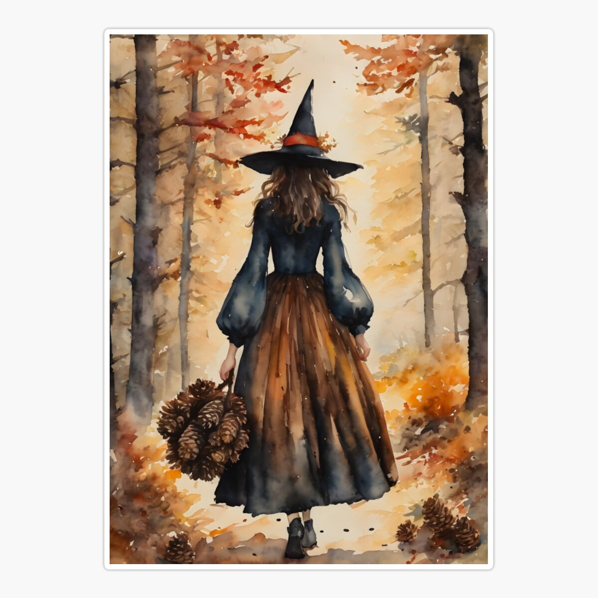Onim Autumn Witch Out Gathering Sticker, Phone Decal Water Bottle ...