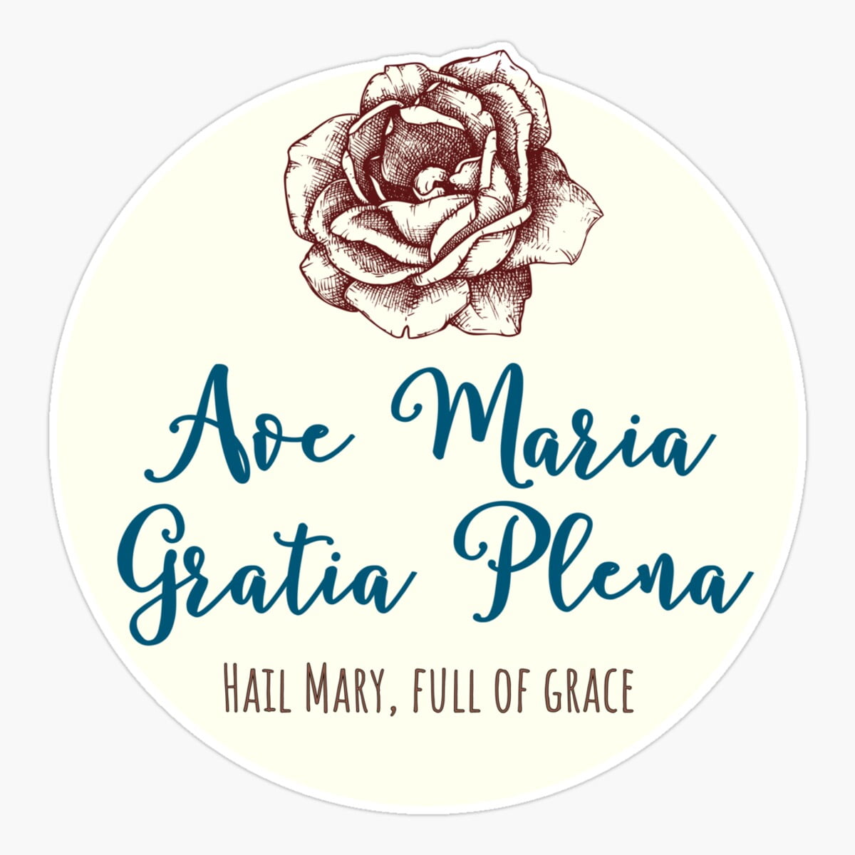 Onim Ave Maria Latin Hail Mary, Prayer To Our Lady Sticker, Phone Decal ...