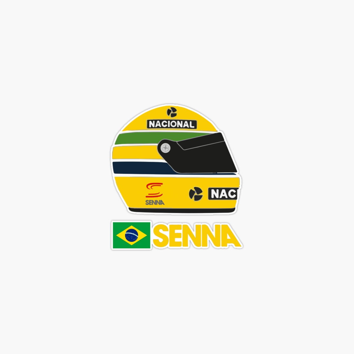 Onim Ayrton Senna Sticker, Phone Decal Water Bottle Stickers Car Decals ...