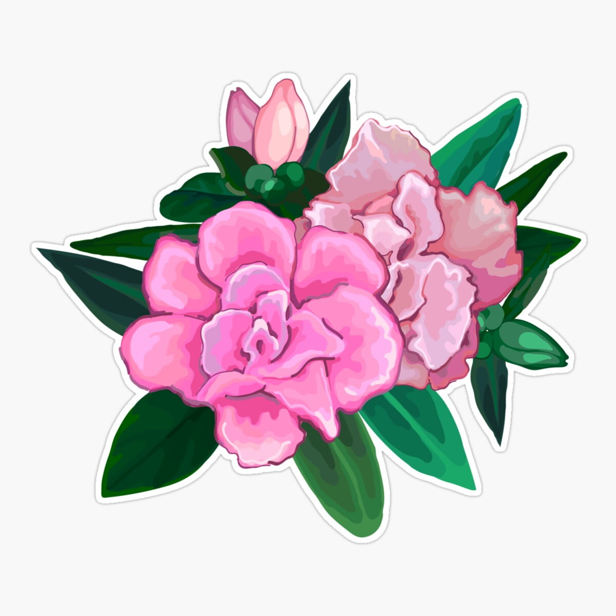 Onim Azalea Bouquet Sticker, Phone Decal Water Bottle Stickers Car ...