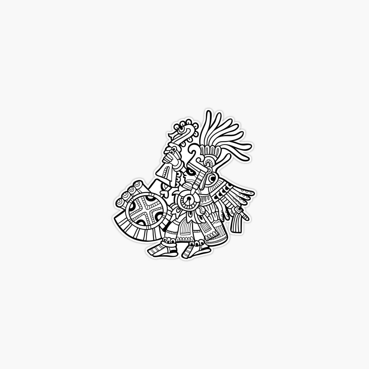 Onim Aztec Deity - Huitzilopochtli Sticker, Phone Decal Water Bottle ...