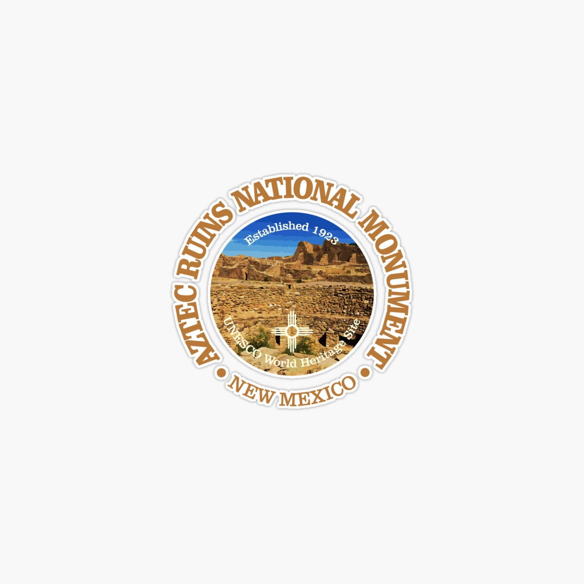 Onim Aztec Ruins National Monument (Nm) Sticker, Phone Decal Water ...