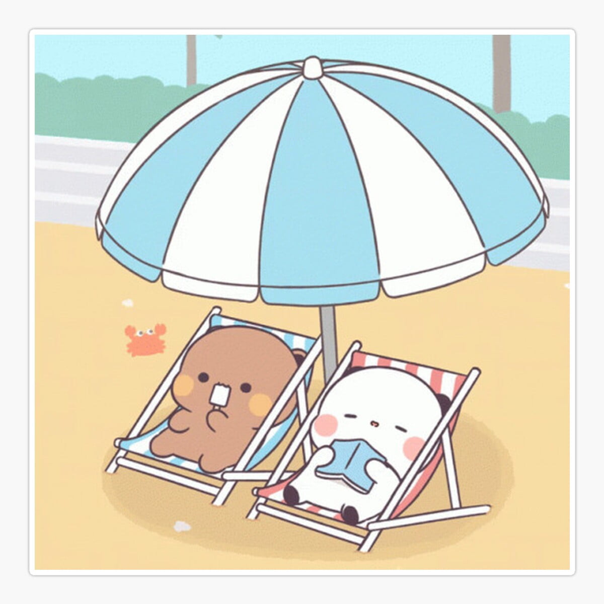 Onim Baby Couple Dudu On The Beach Summer Vibe Sticker, Phone Decal ...