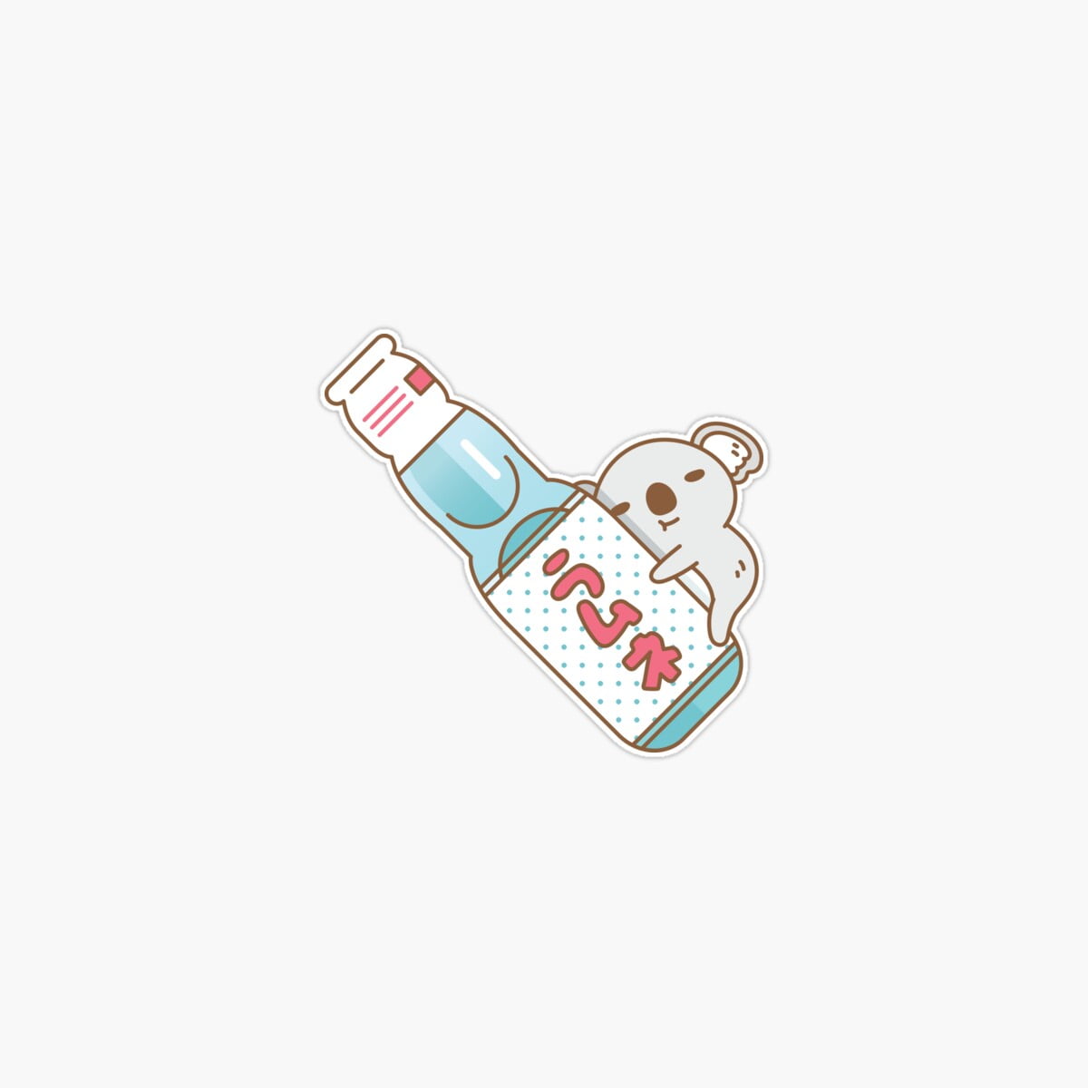 Onim Baby Koala With Ramune Japanese Soda Sticker, Phone Decal Water ...