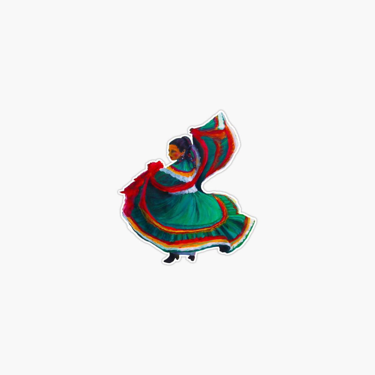 Onim Baile Folklorico Vestido Verde Sticker, Phone Decal Water Bottle ...