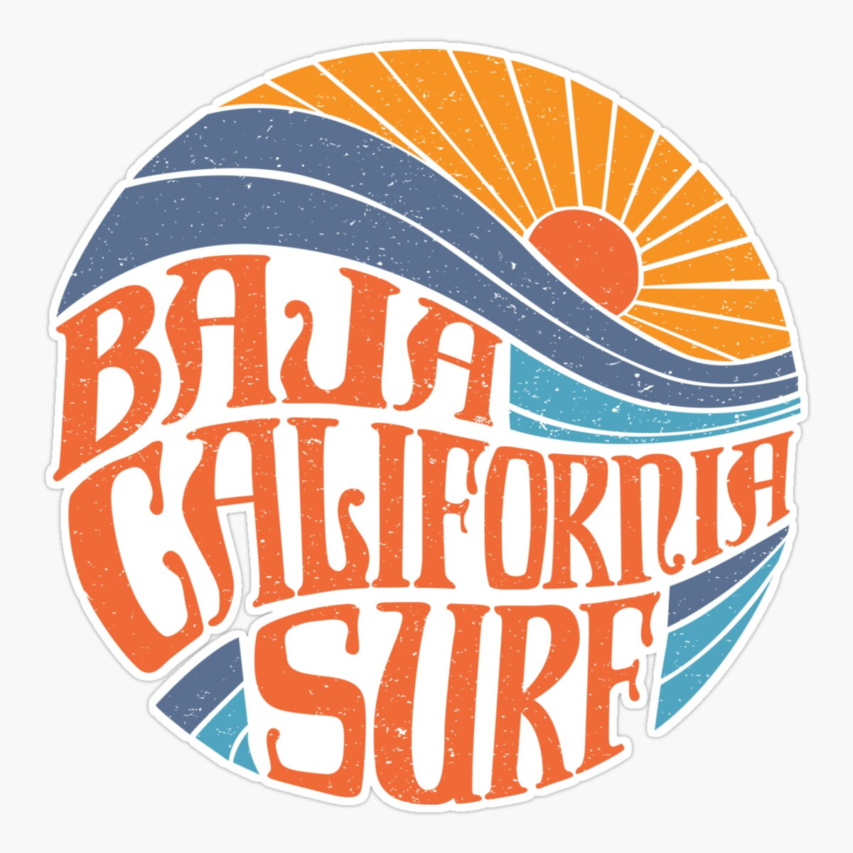Onim Baja California Surf Sticker, Phone Decal Water Bottle Stickers ...
