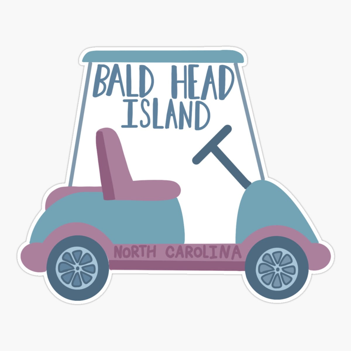 Onim Bald Head Island Golf Cart Sticker, Phone Decal Water Bottle ...