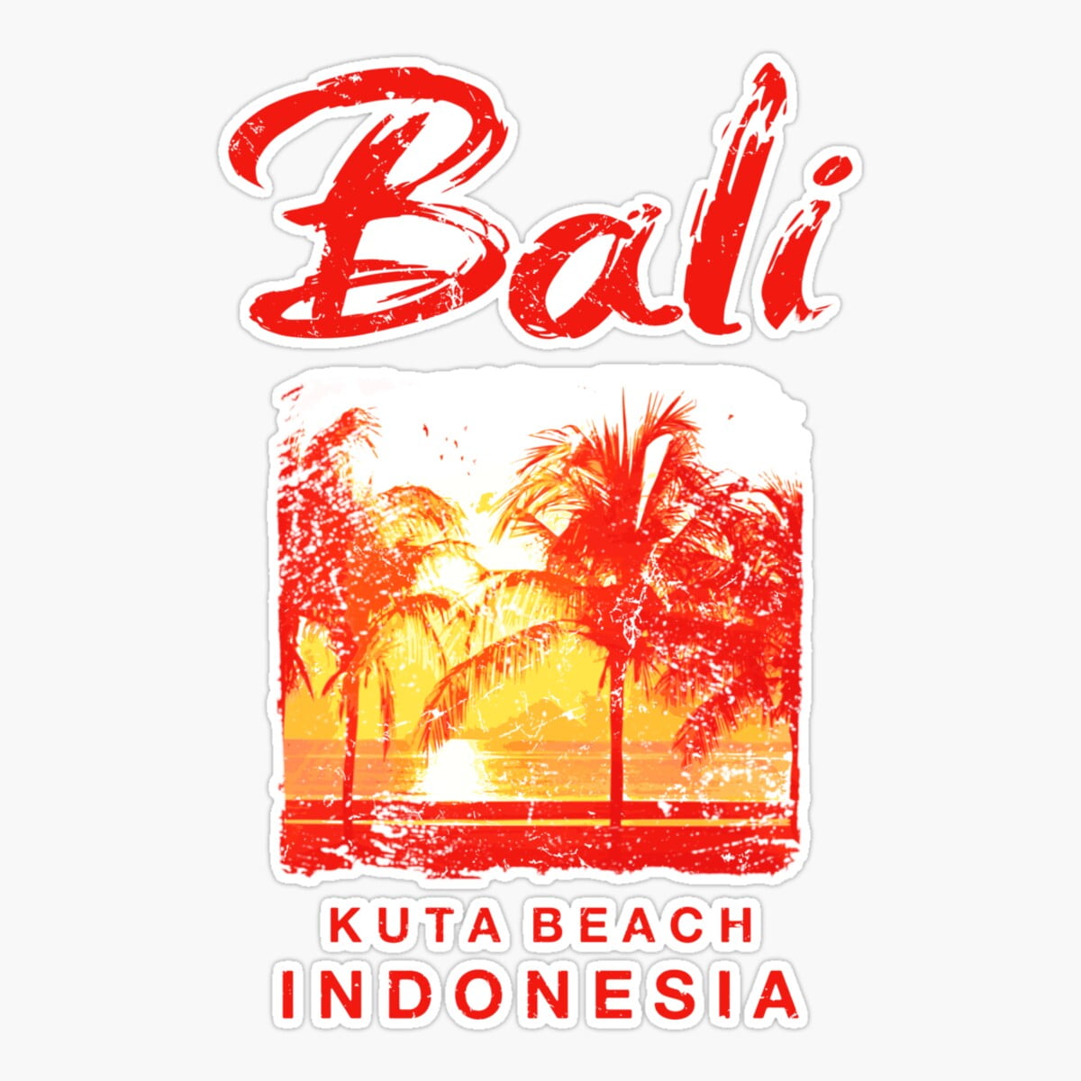 Onim Bali Kuta Beach Indonesia Vintage Surfing Retro Sticker, Phone ...